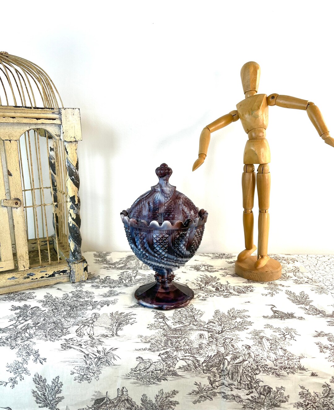 Imperial Purple Slag Glass Candy Dish Vintage - Etsy