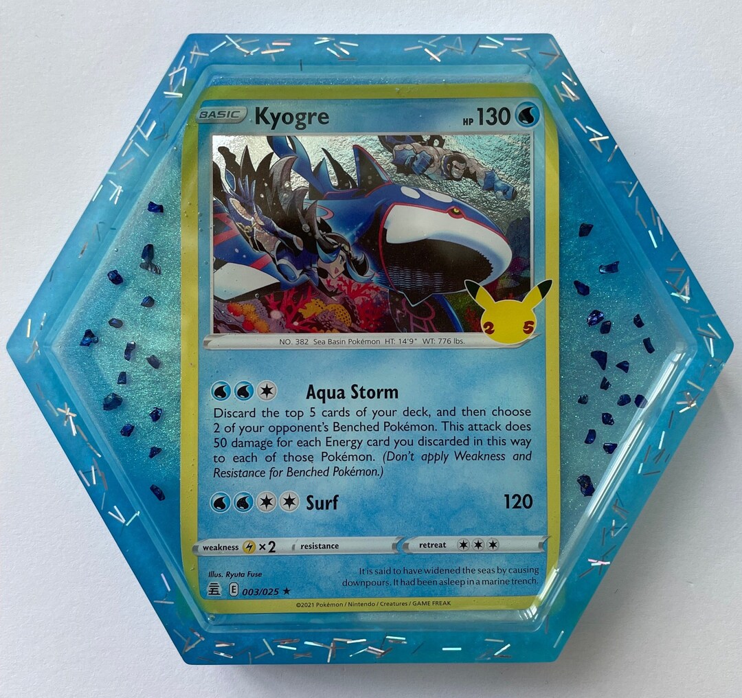Handmade Kyogre Pokemon Resin Coaster Gift Idea Pokemon Card - Etsy