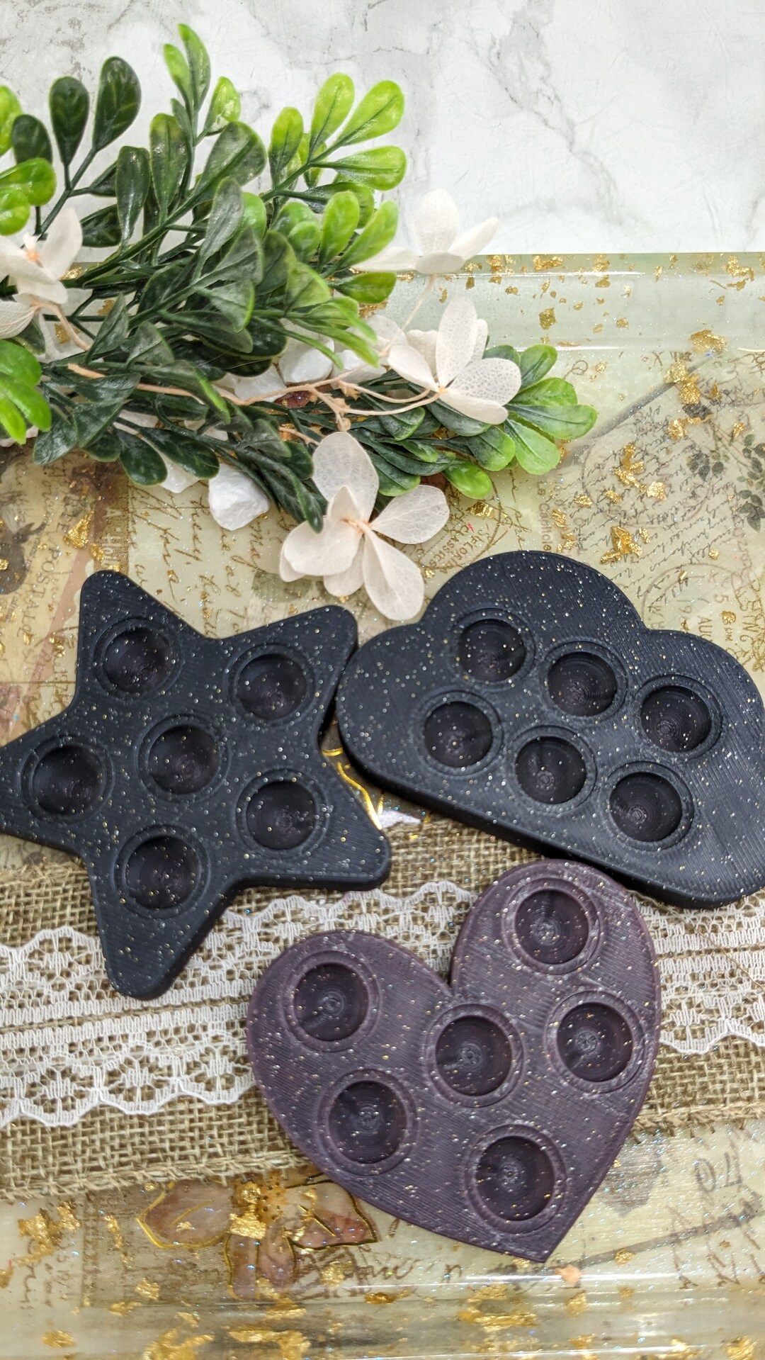 Watercolor Dot Holder - 3D Printed (starry Sky Filament) Created by ...