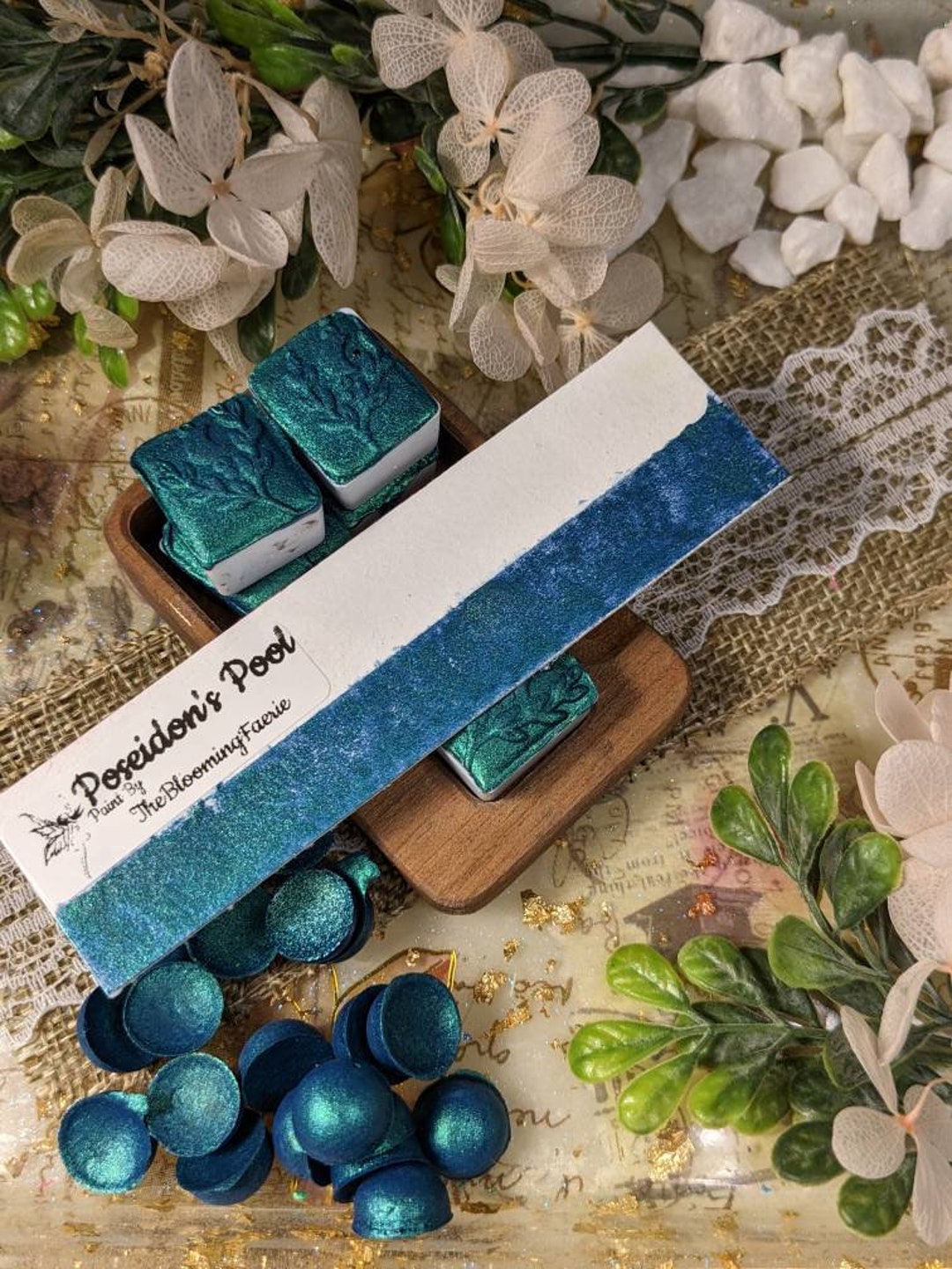 Poseidon's Pool Handmade Watercolor Paint: Blue Green Colorshift ...