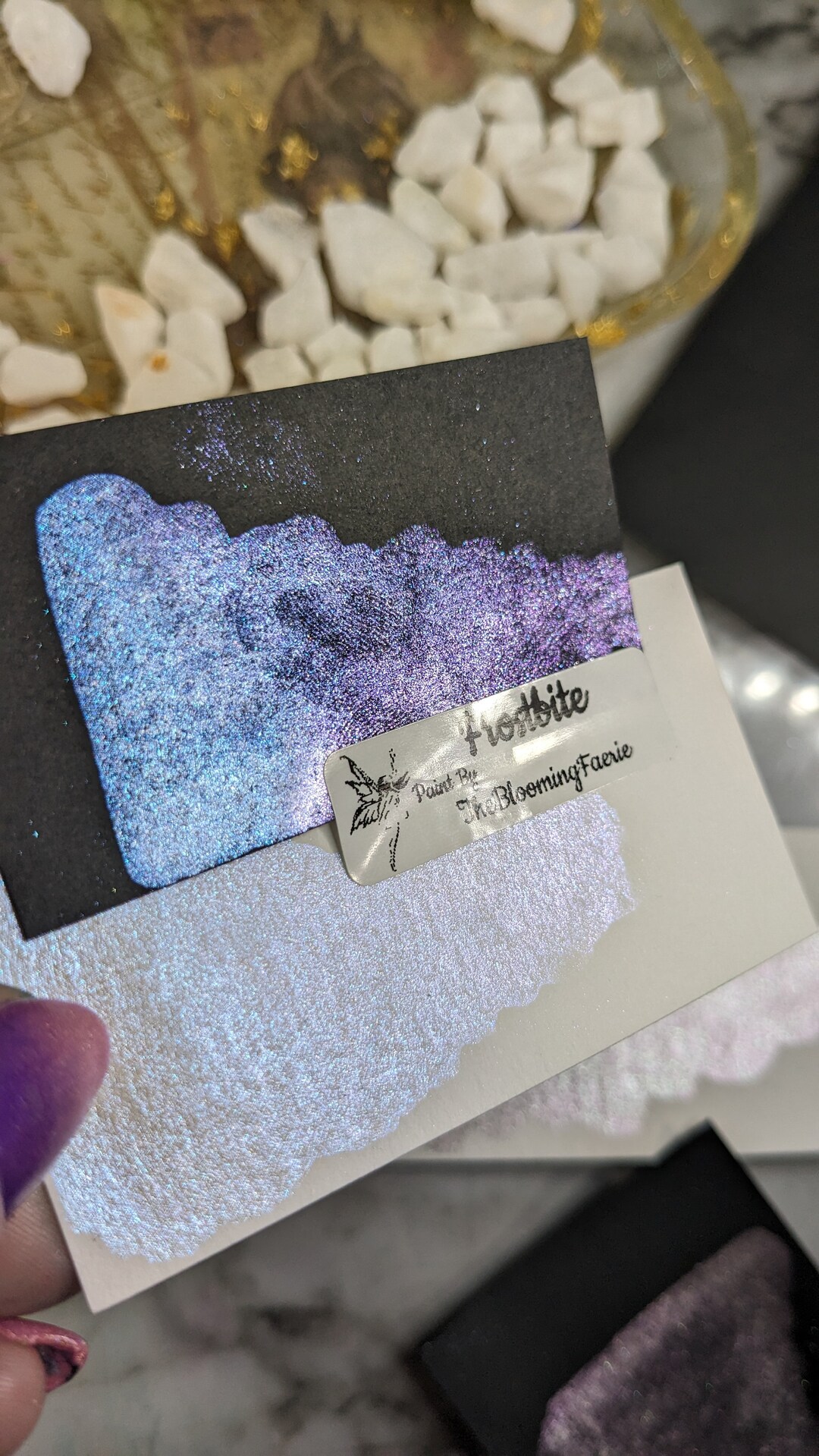 Frostbite} Blue / Violet Shimmer // Colorshift- Handmade Watercolor ...
