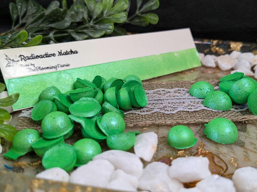 Radioactive Matcha Watercolor Paint - Matte Green Neon Blue Shimmer - Etsy