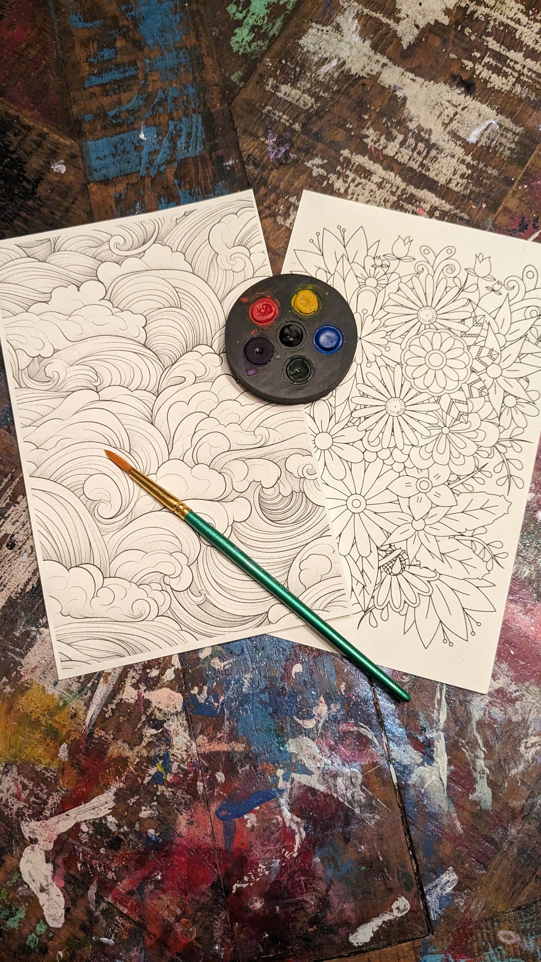 Zentangle Watercolor Kit all in One 8 X 5 Watercolor Pages 140lb 300GSM ...