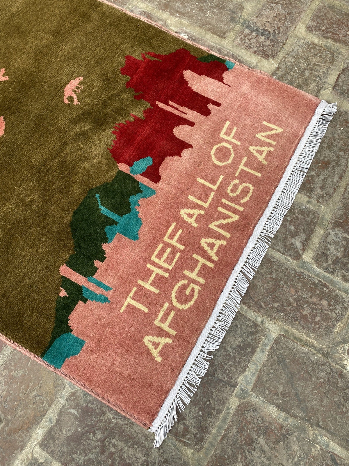 Afghan Handmade Nomadic Pictorial Oushak War Rug, Tribal Carpet, Home ...