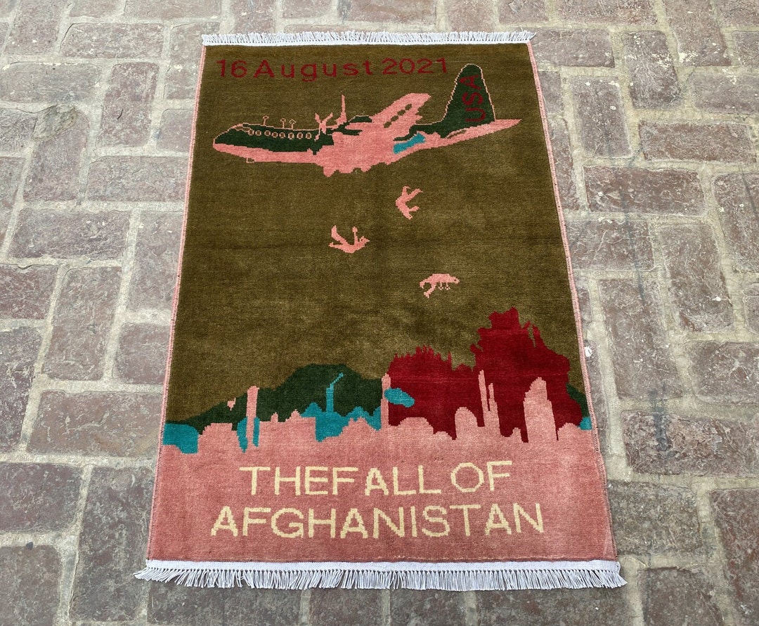 Afghan Handmade Nomadic Pictorial Oushak War Rug, Tribal Carpet, Home ...