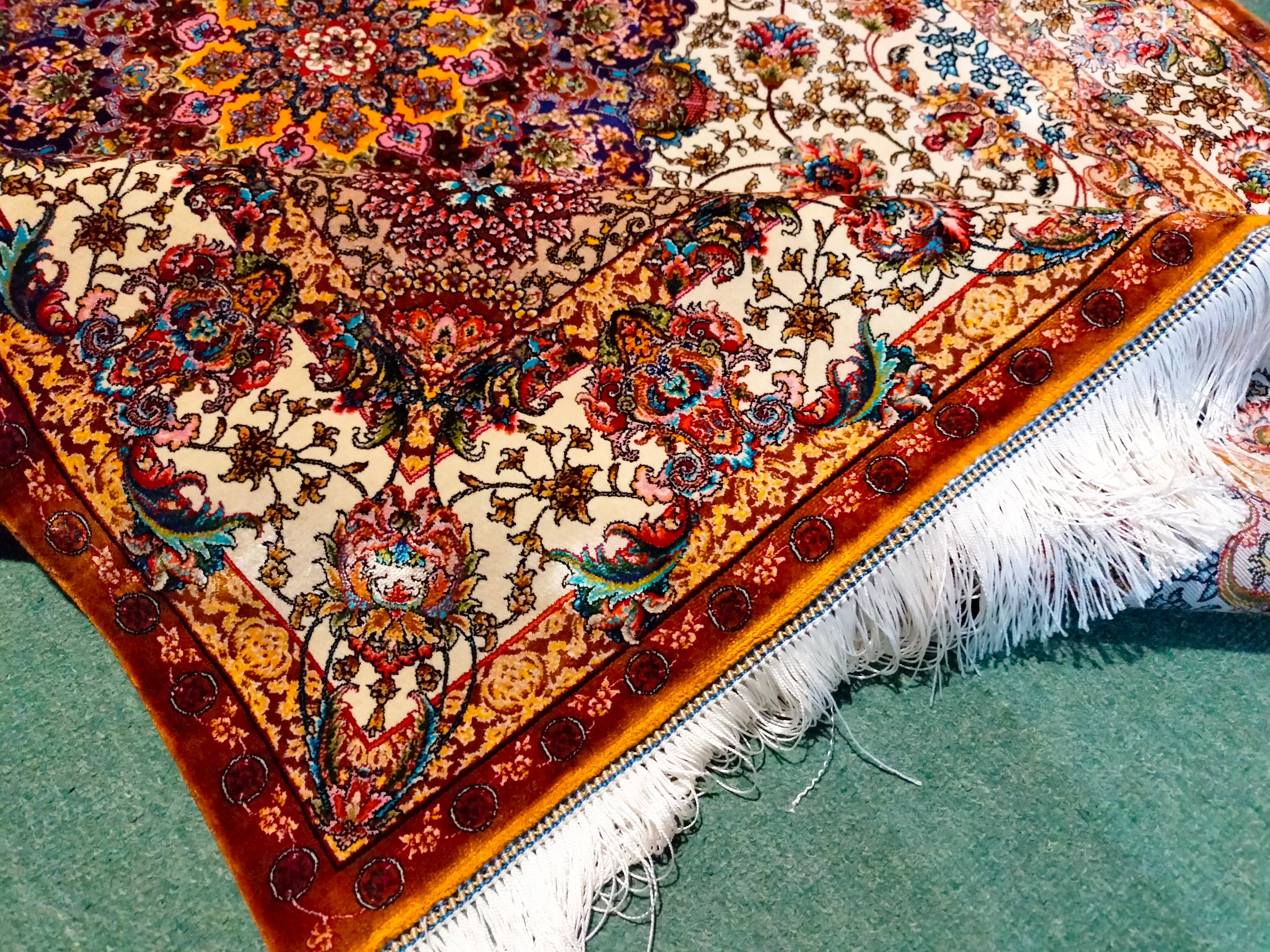 3"4 X 4"11 Feet. Beautiful Oriental Pure Silk East Turkistan Uyghur ...