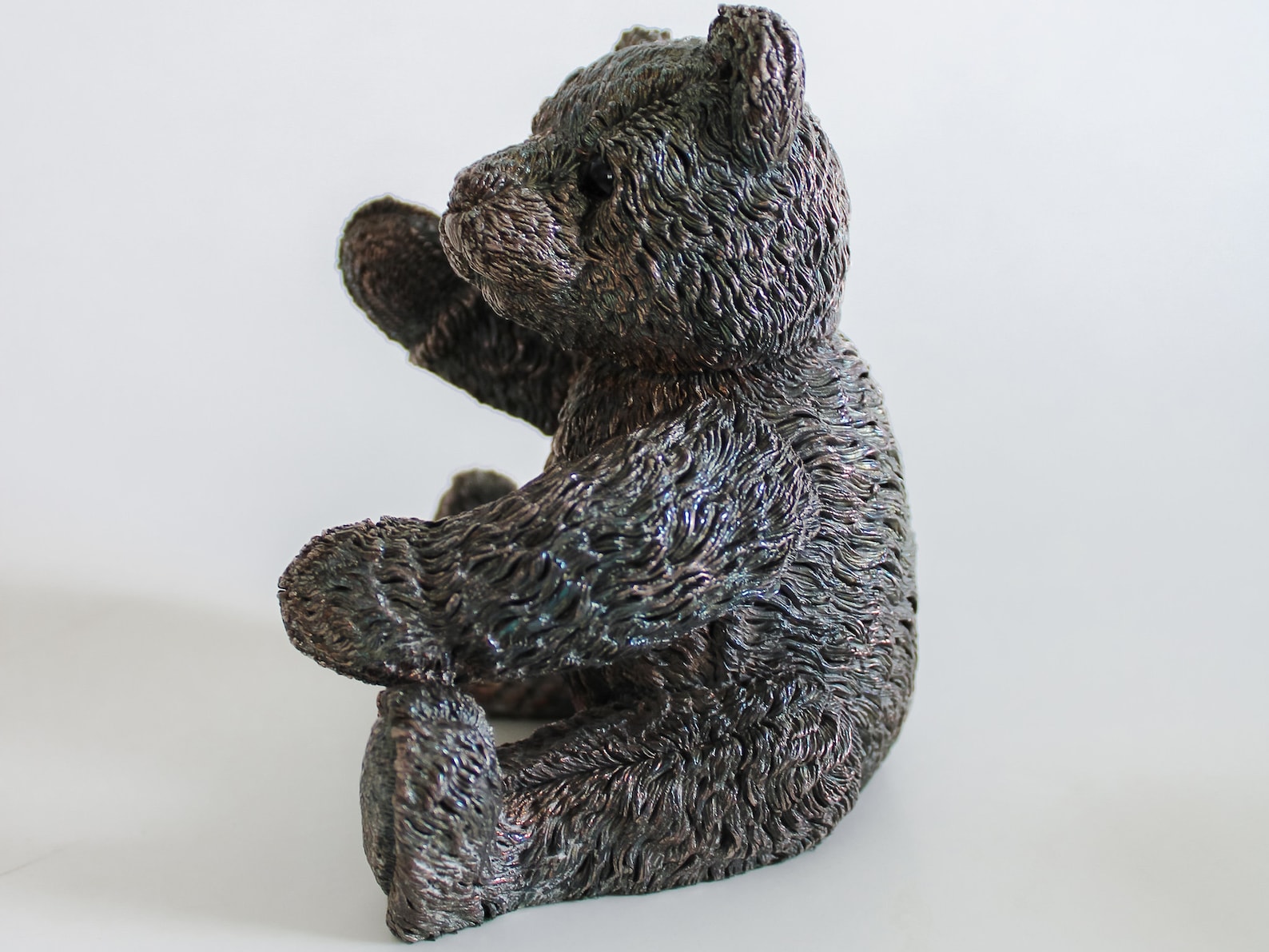 Silver Teddy Bear Figurine | Etsy