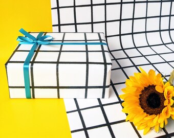 Grid Wrapping Paper | Etsy