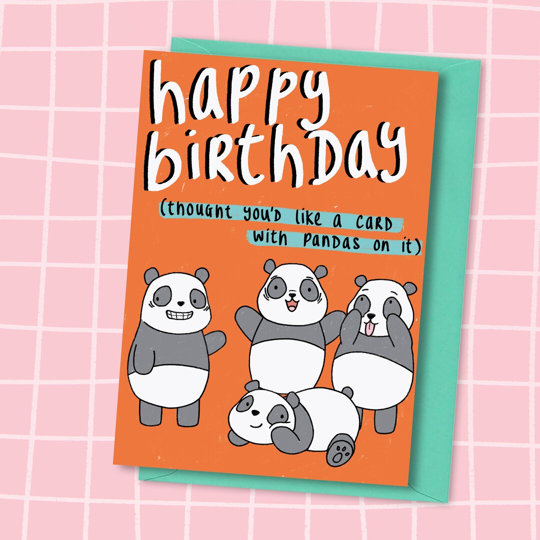 Funny Pandas Birthday Card, Humour, Panda Joke, for Her or Him, Quirky ...