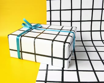 Grid Wrapping Paper - Etsy