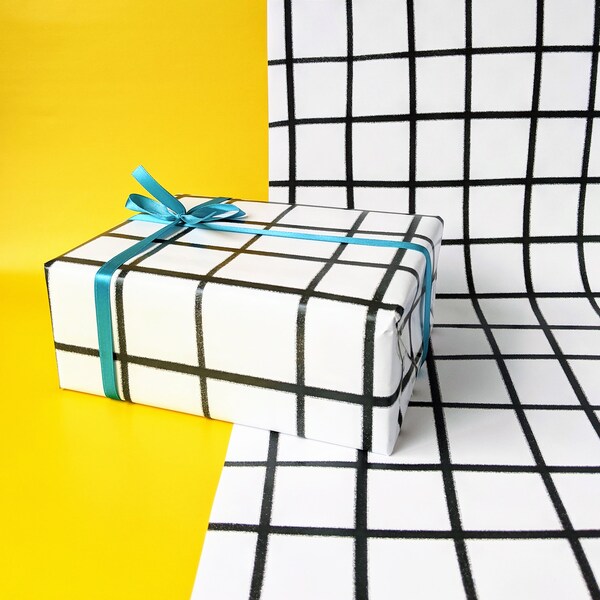 Grid Wrapping Paper - Etsy