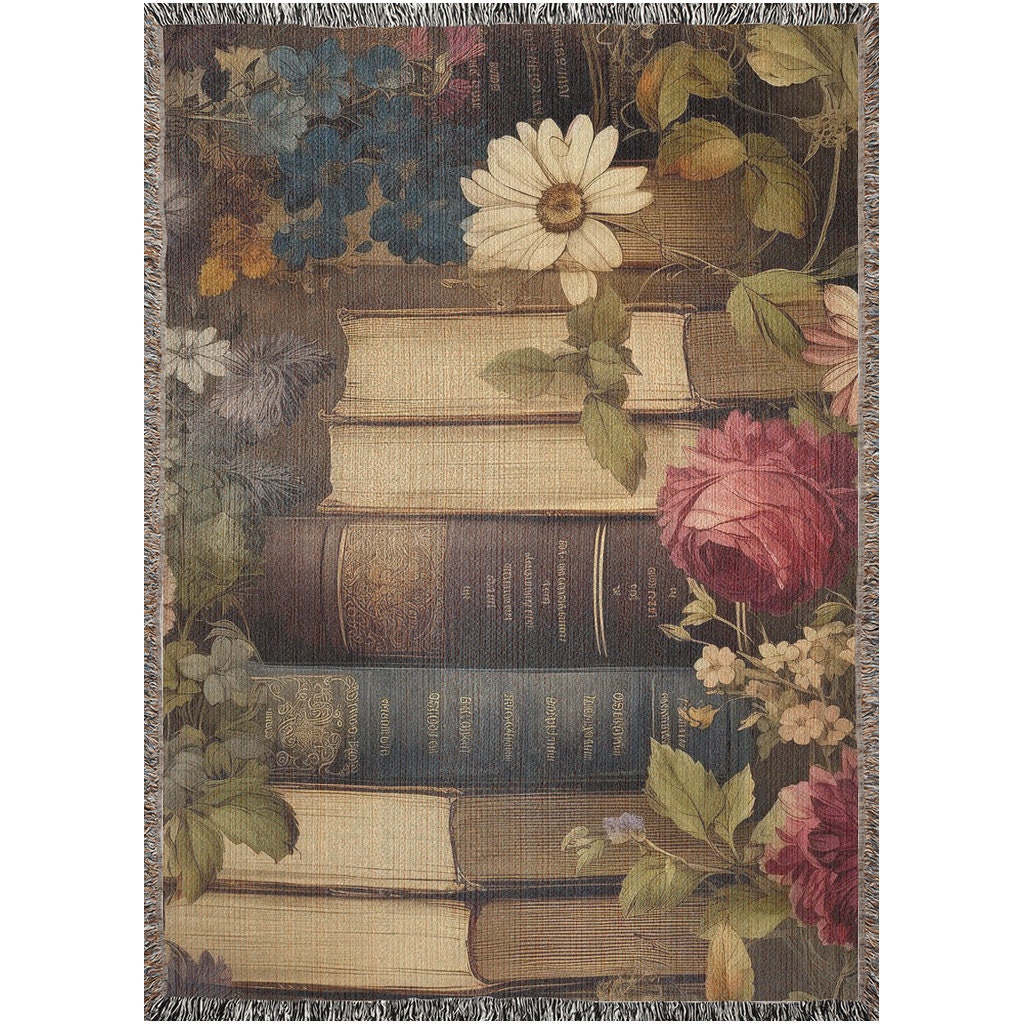 Book Woven Blanket Book Themed Reading Throw Blanket for Couch, Book ...