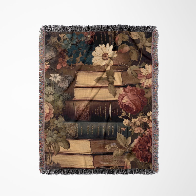Book Woven Blanket Book Themed Reading Throw Blanket for Couch, Book ...