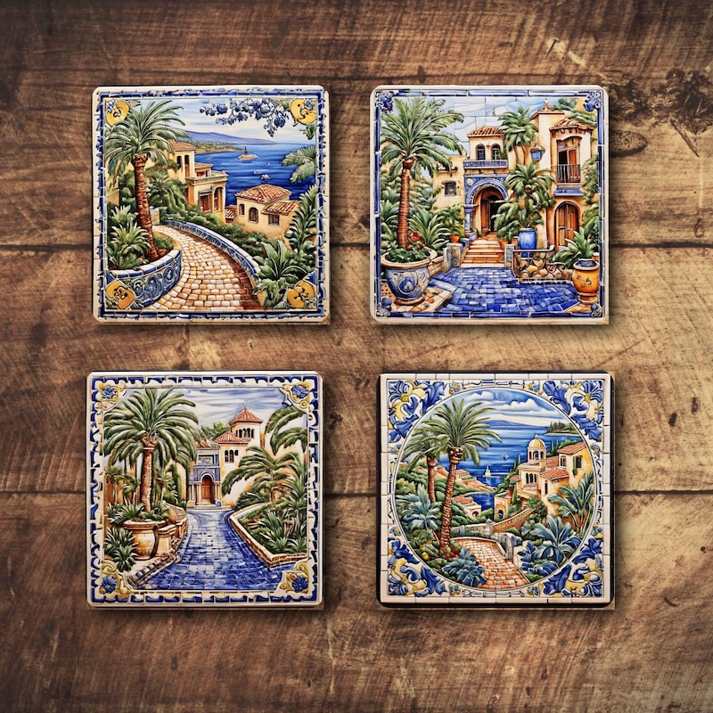 Spanish Tile Coasters - Etsy