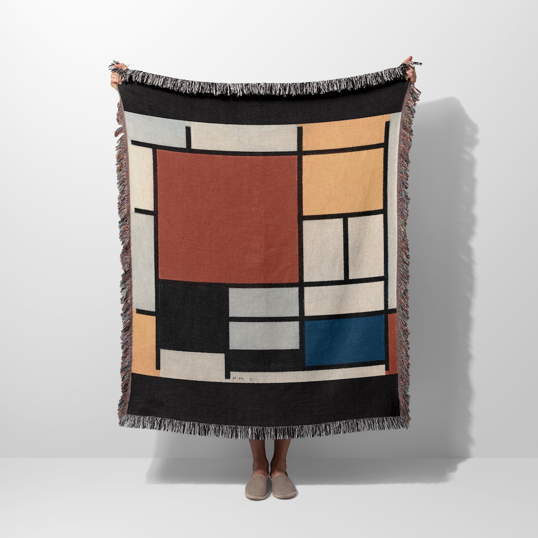Bauhaus Blanket, Piet Mondrian Geometric Throw Blanket, De Stijl ...