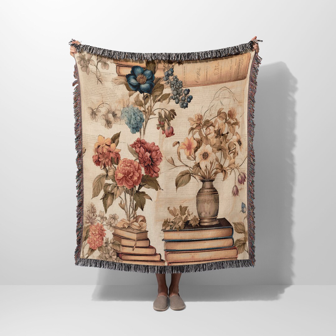 Book Woven Blanket Book Themed Reading Throw Blanket for Couch, Book ...