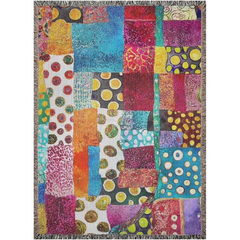 Patchwork Blanket, Pop Art Throw Blanket for Couch, Quilt Style ...
