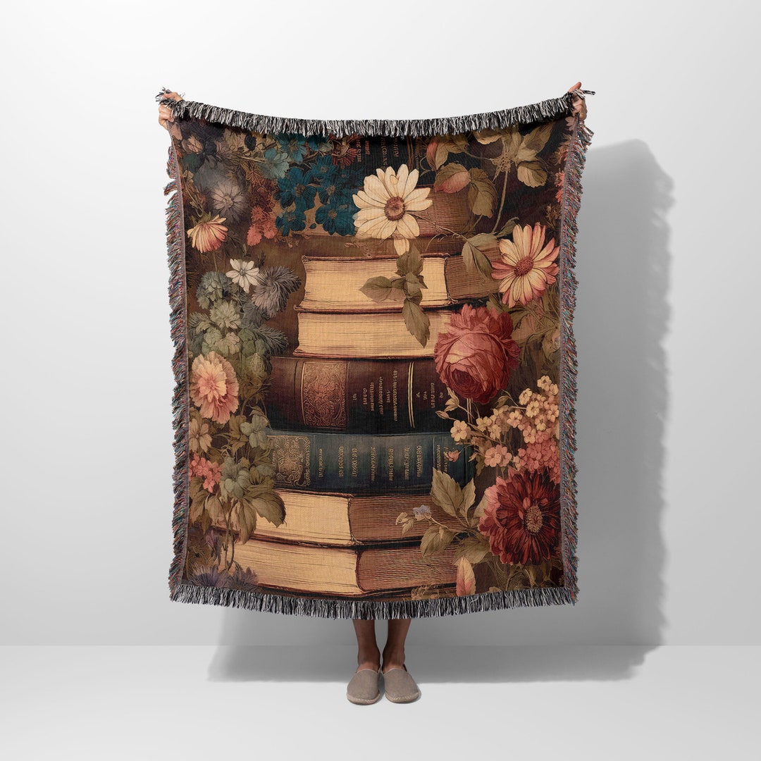 Book Woven Blanket Book Themed Reading Throw Blanket for Couch, Book ...