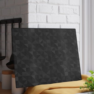 Geometric Black Glass Cutting Board Minimalist Kitchen Decor New Home ...