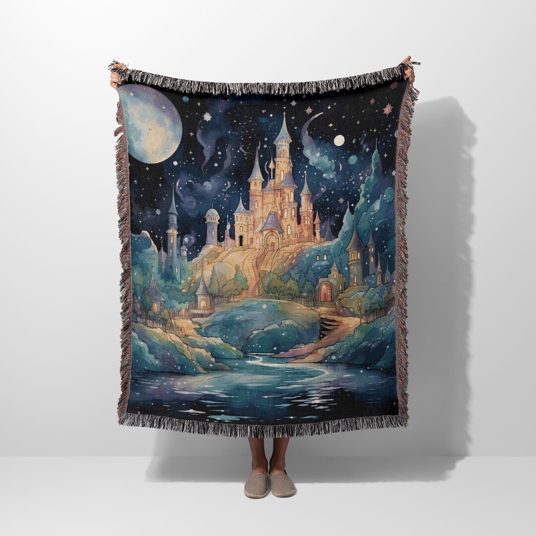 Wizard Castle Blanket, Dark Princess Woven Blanket for Couch, Celestial ...
