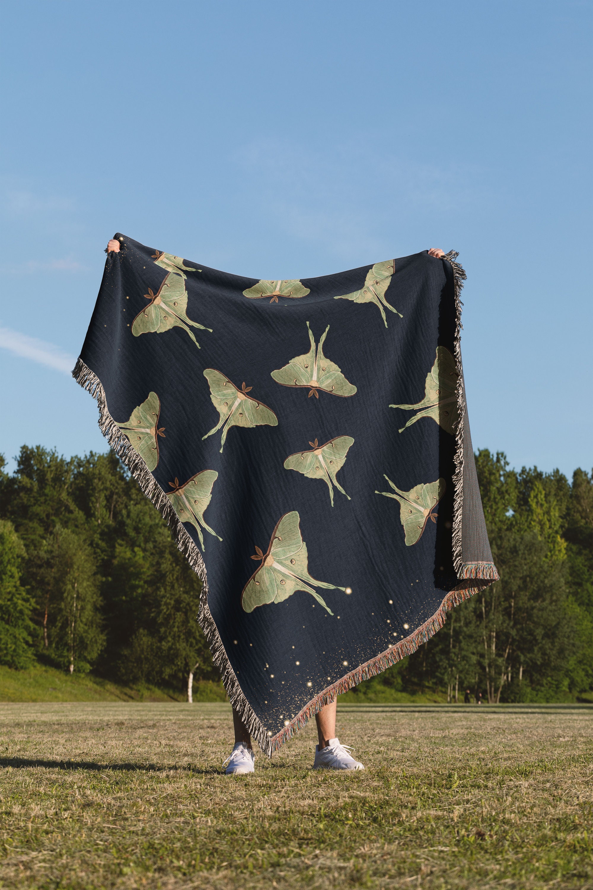 Luna Moth Blanket Throw Moon Moth Couch Blanket Luna Moth Tapestry Gift ...