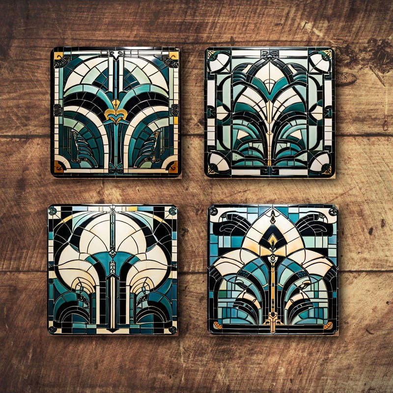 Art Deco Coasters - Etsy