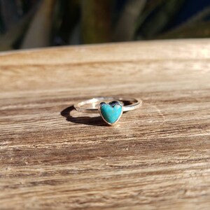 Sterling Silver Campitos Turquoise Heart Ring - Etsy