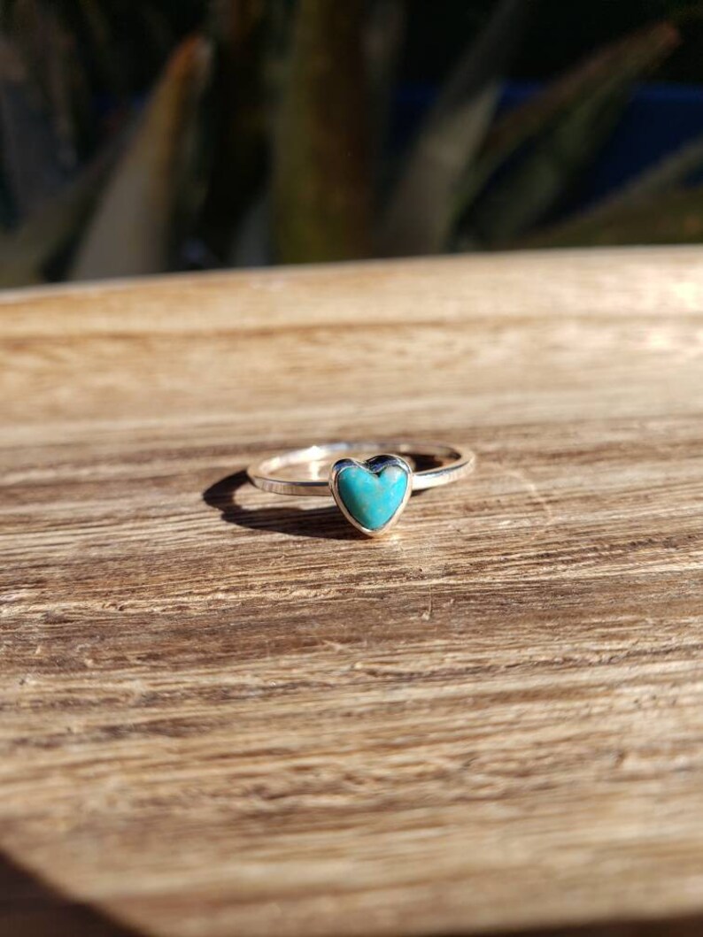 Sterling Silver Campitos Turquoise Heart Ring - Etsy