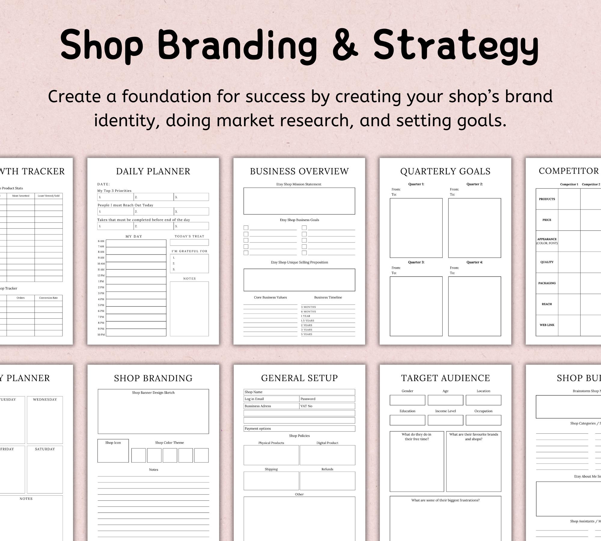 Printable Etsy Shop Planner | Etsy Business Plan | Etsy Seller Planner ...