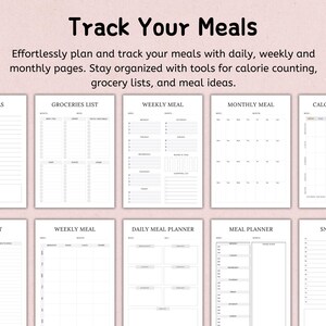 Meal Planner Printable PDF, Diet Prep Planner, Meal Preparation, Food Planner, Grocery List ...