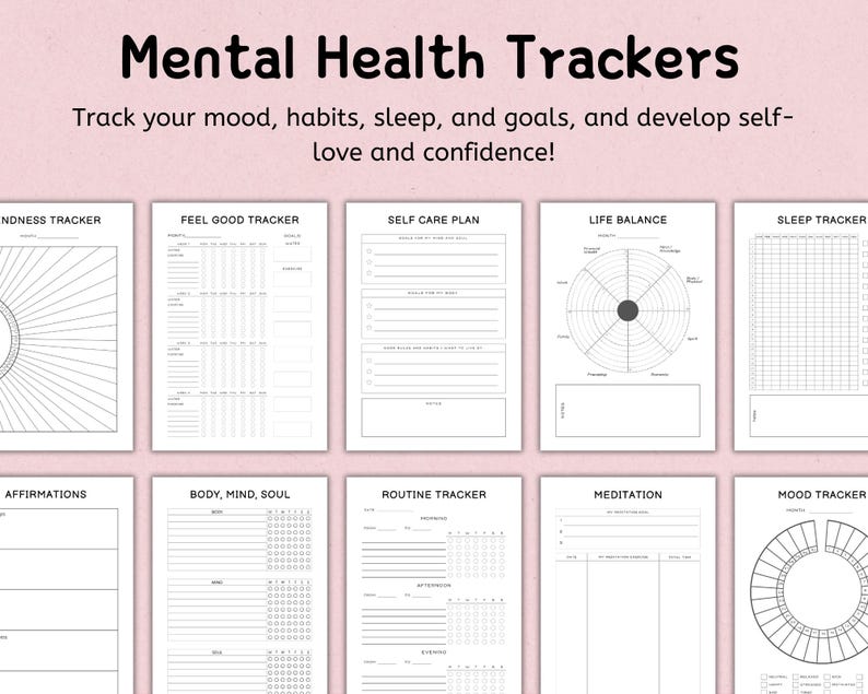 Printable Self-care Planner Self-love Journal Inserts Mindfulness ...