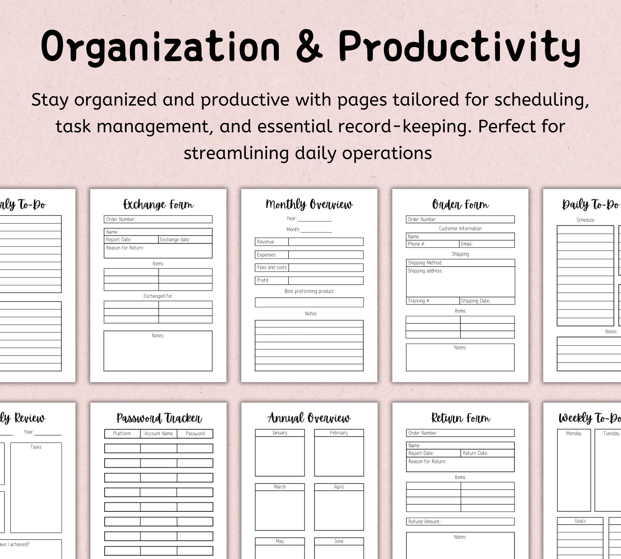 Printable Business Planner | Small Business Binder | Business Organizer ...