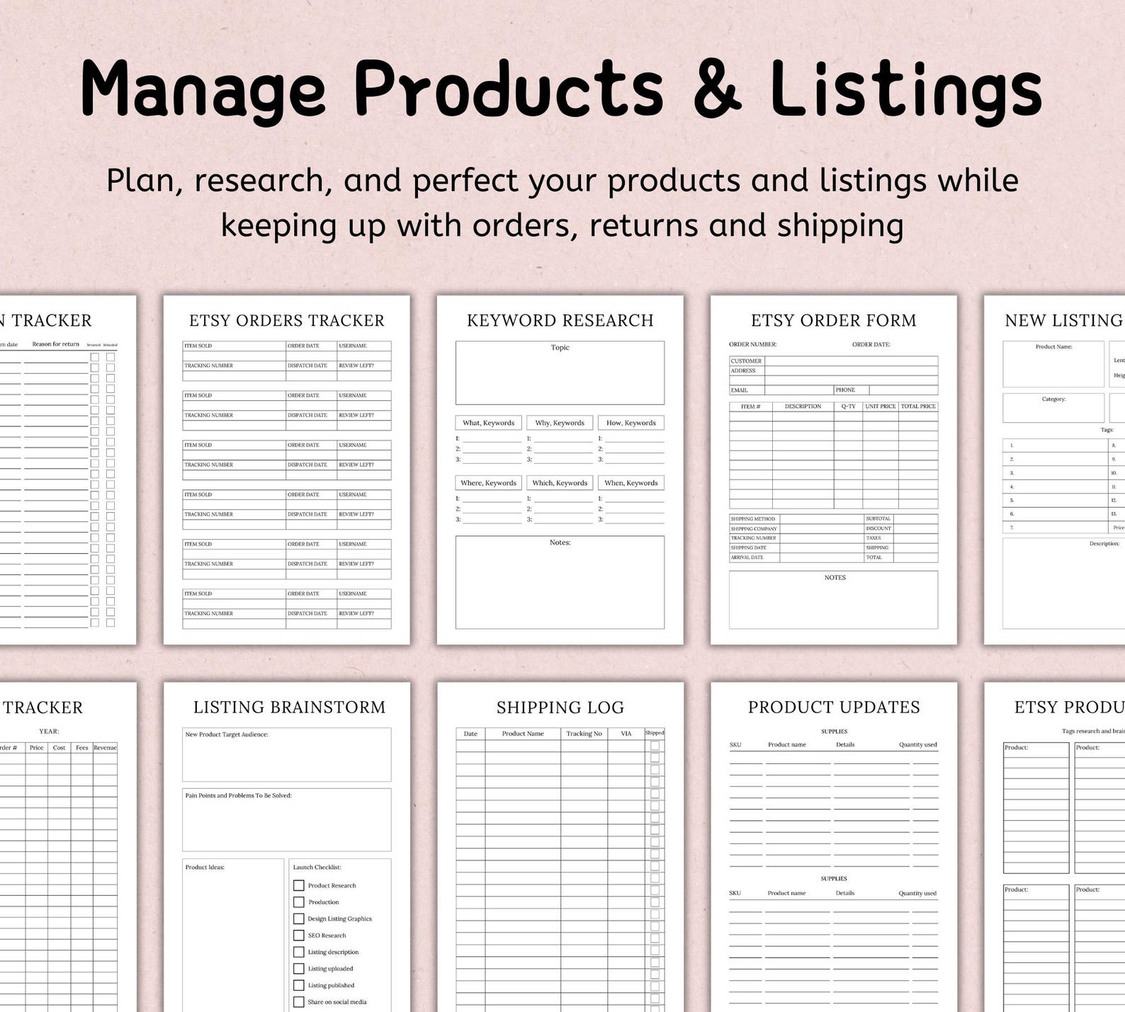 Printable Etsy Shop Planner | Etsy Business Plan | Etsy Seller Planner ...