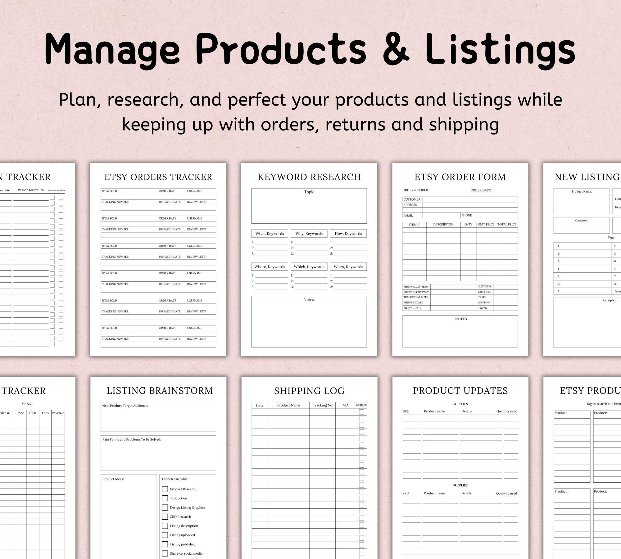 Printable Etsy Shop Planner | Etsy Business Plan | Etsy Seller Planner ...