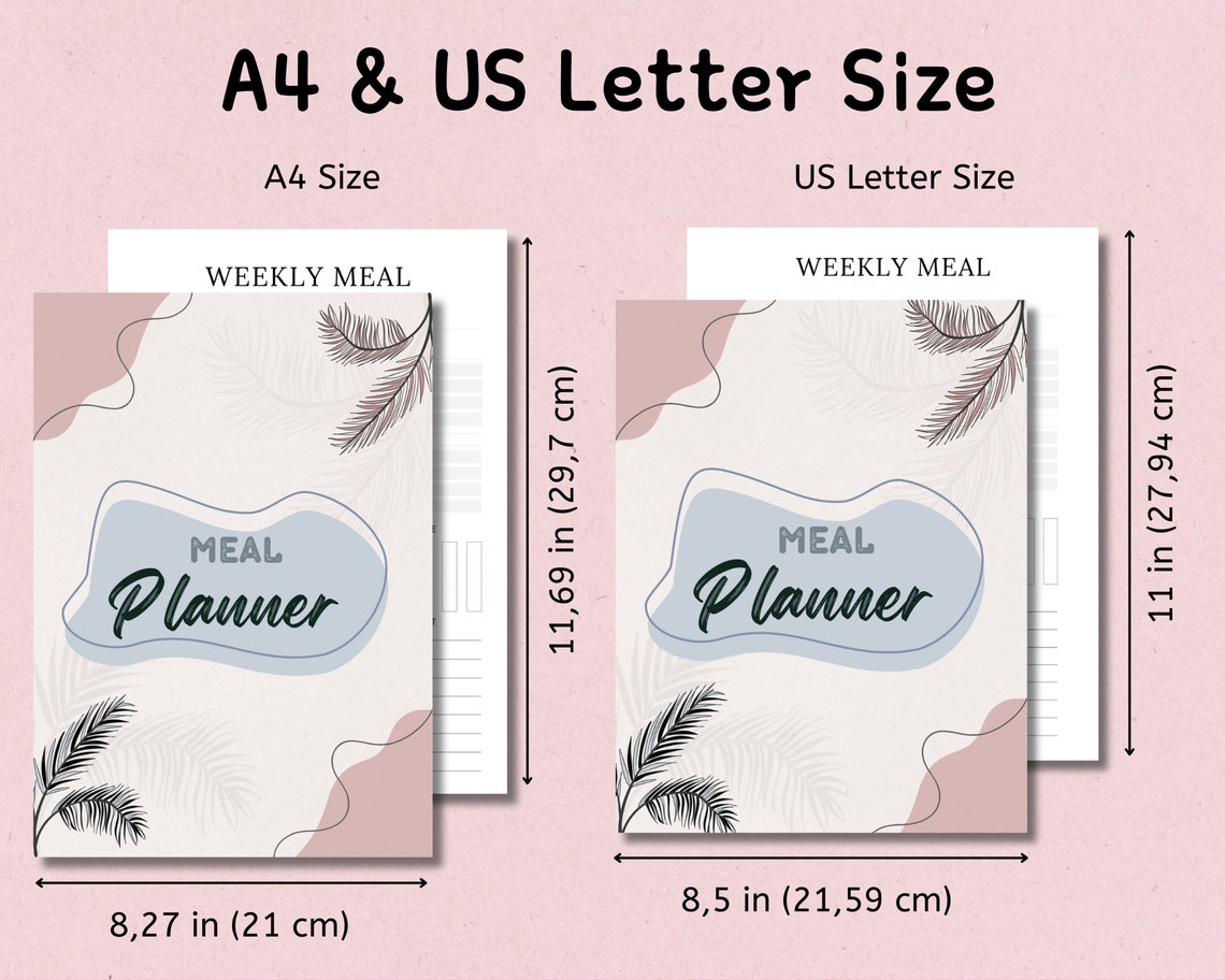 Meal Planner Printable PDF, Diet Prep Planner, Meal Preparation, Food ...