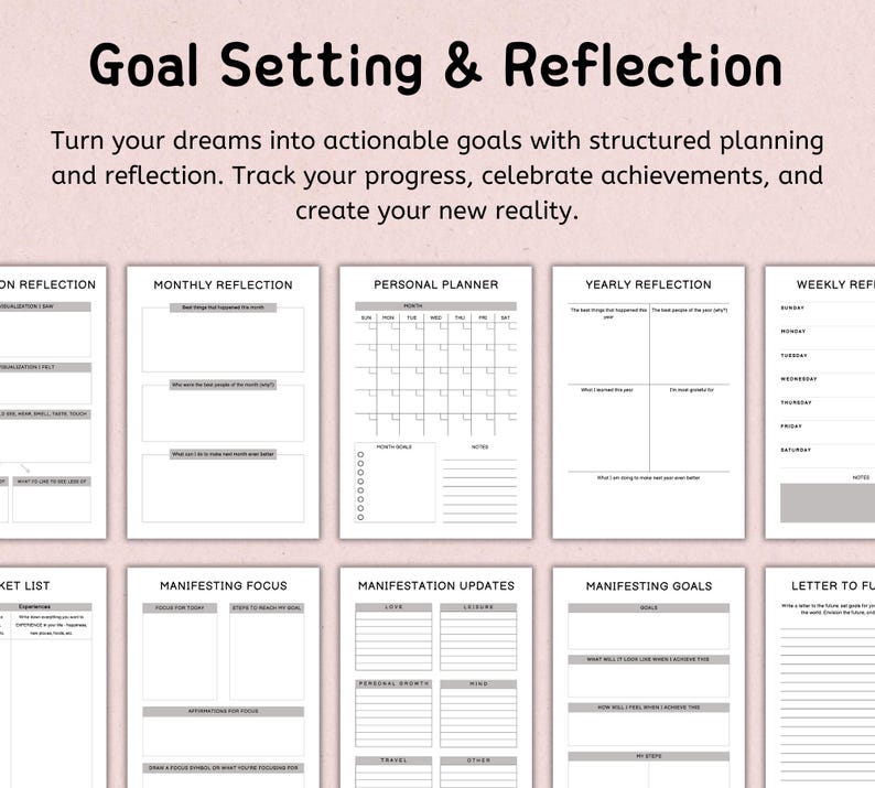 2025 Manifestation Printable Journal | Law of Attraction Workbook ...