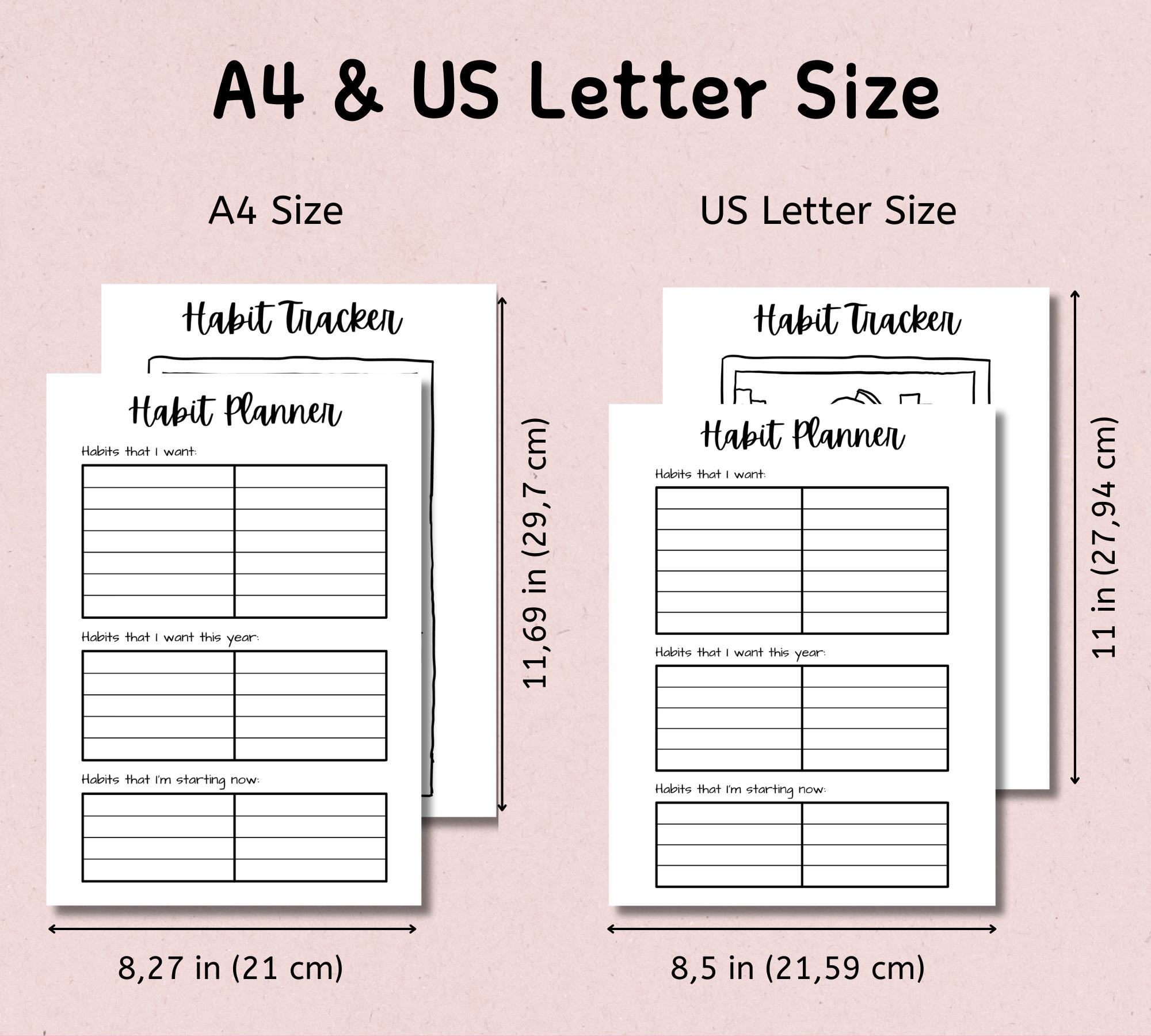 Printable Habit Tracker | Daily, Weekly, Monthly, Yearly Habit Chart ...