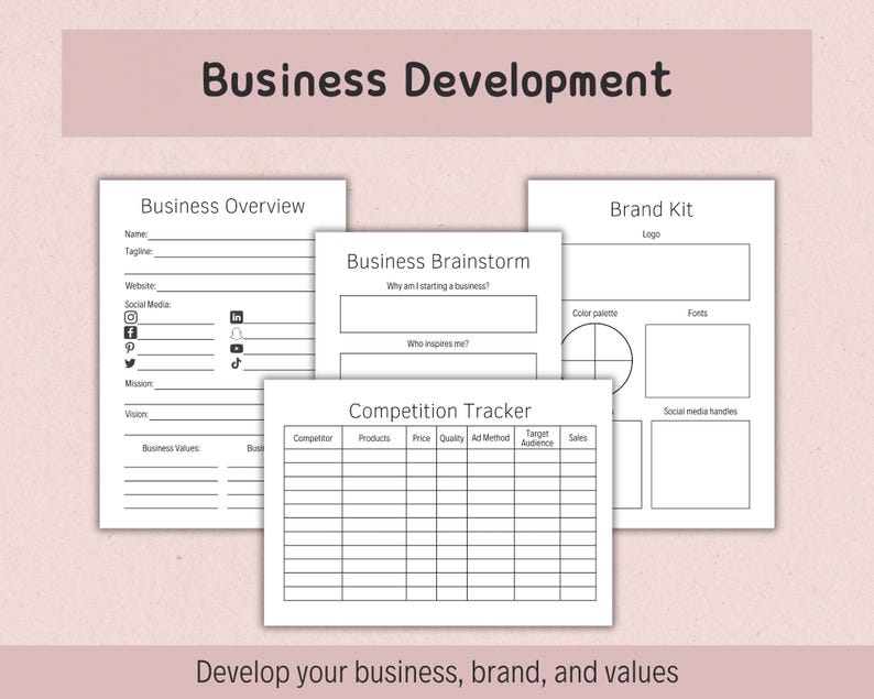 Printable Business Planner Small Business Binder Business Organizer ...