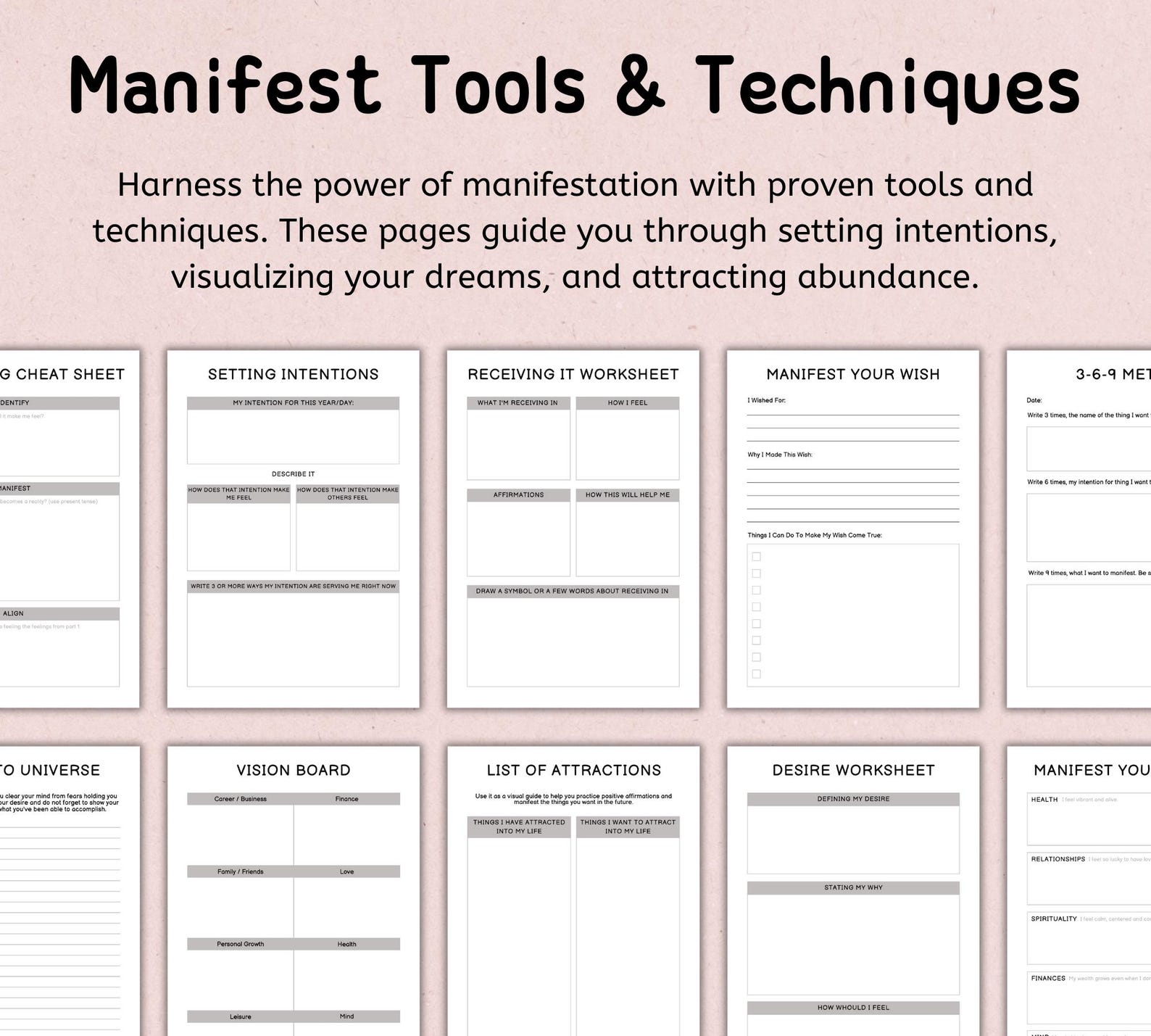 2025 Manifestation Printable Journal | Law of Attraction Workbook ...