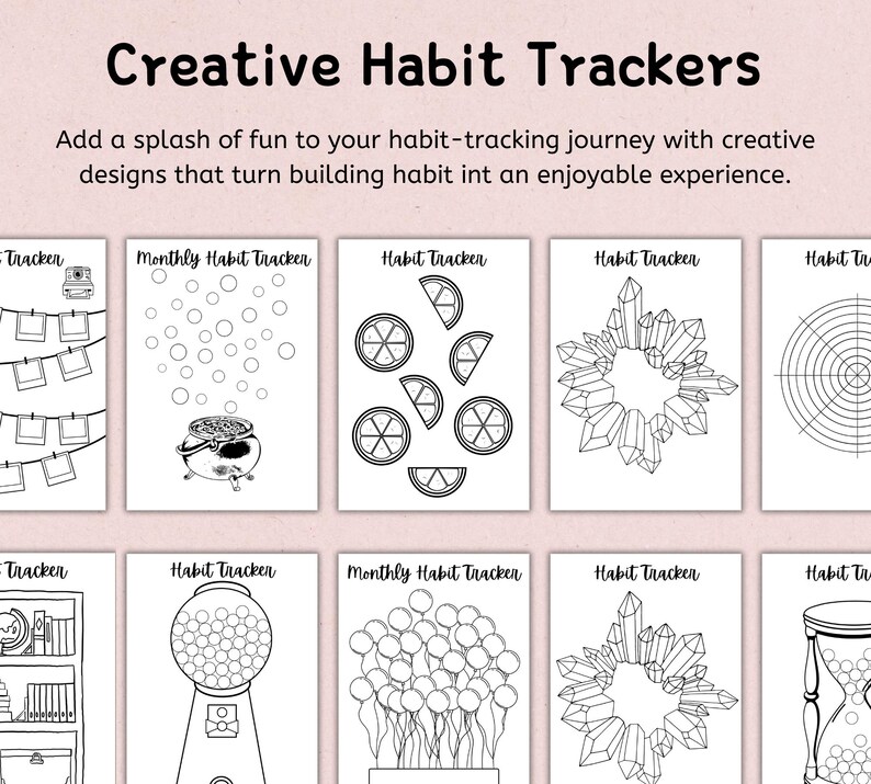 Printable Habit Tracker | Daily, Weekly, Monthly, Yearly Habit Chart ...