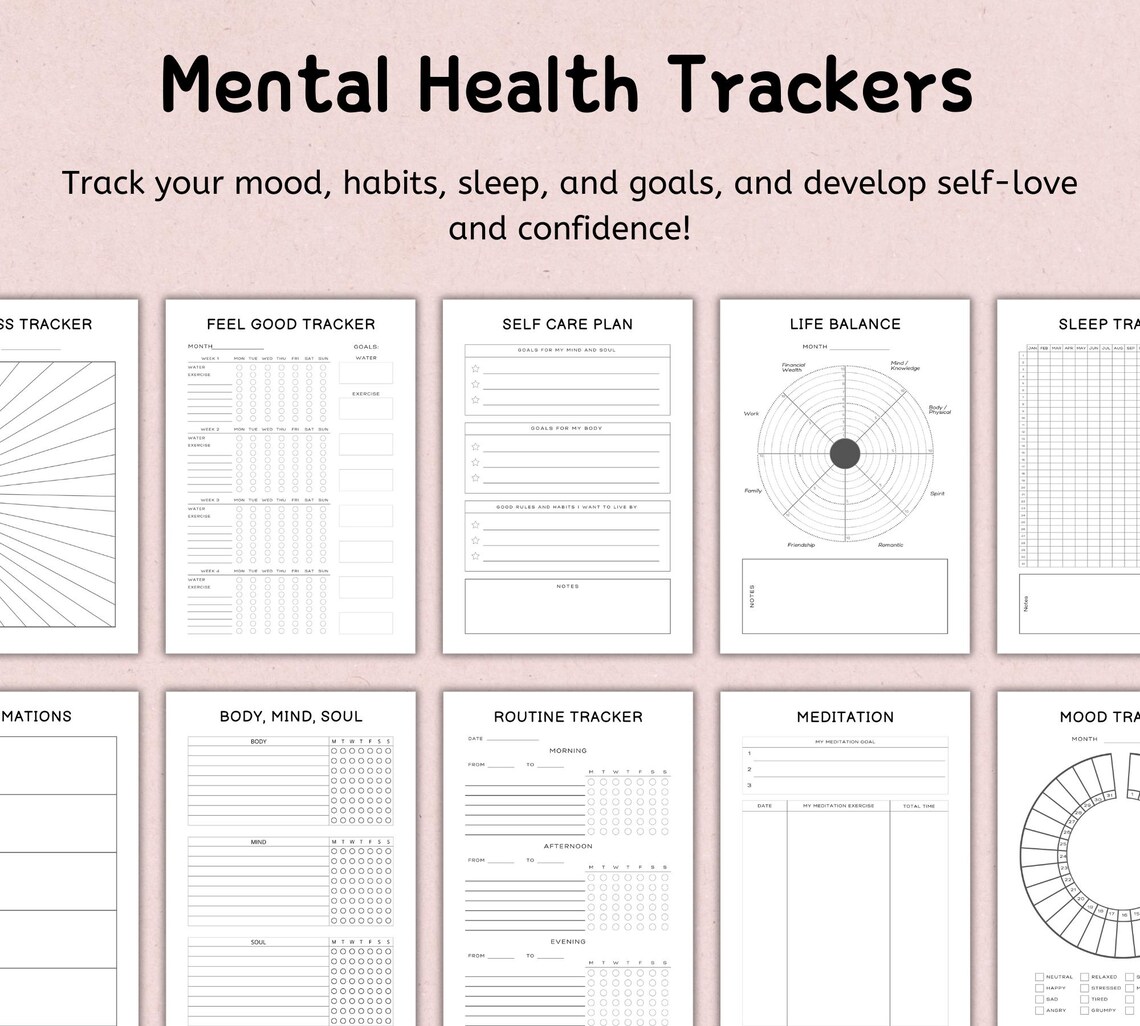 Printable Self-care Planner | Self-love Journal Inserts | Mindfulness ...