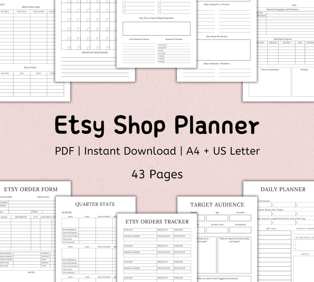 Printable Etsy Shop Planner | Etsy Business Plan | Etsy Seller Planner ...