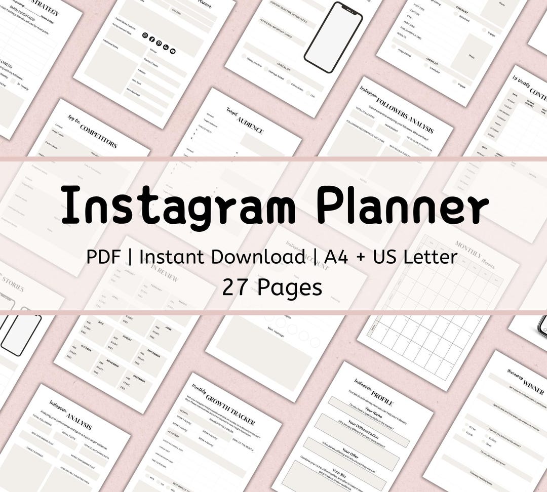 Instagram Business Printable Planner | Insta Growth Planner | IG Post ...