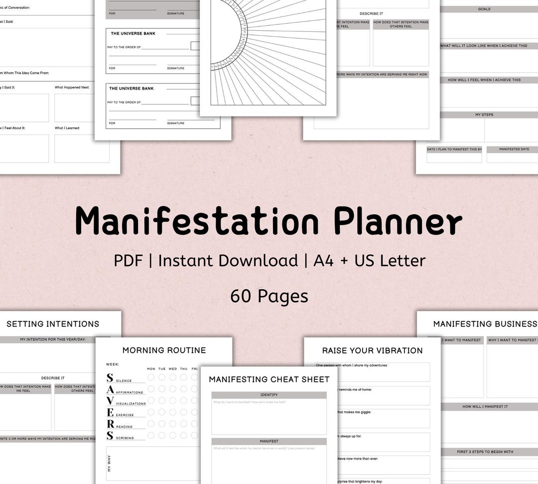 2025 Manifestation Printable Journal | Law of Attraction Workbook ...
