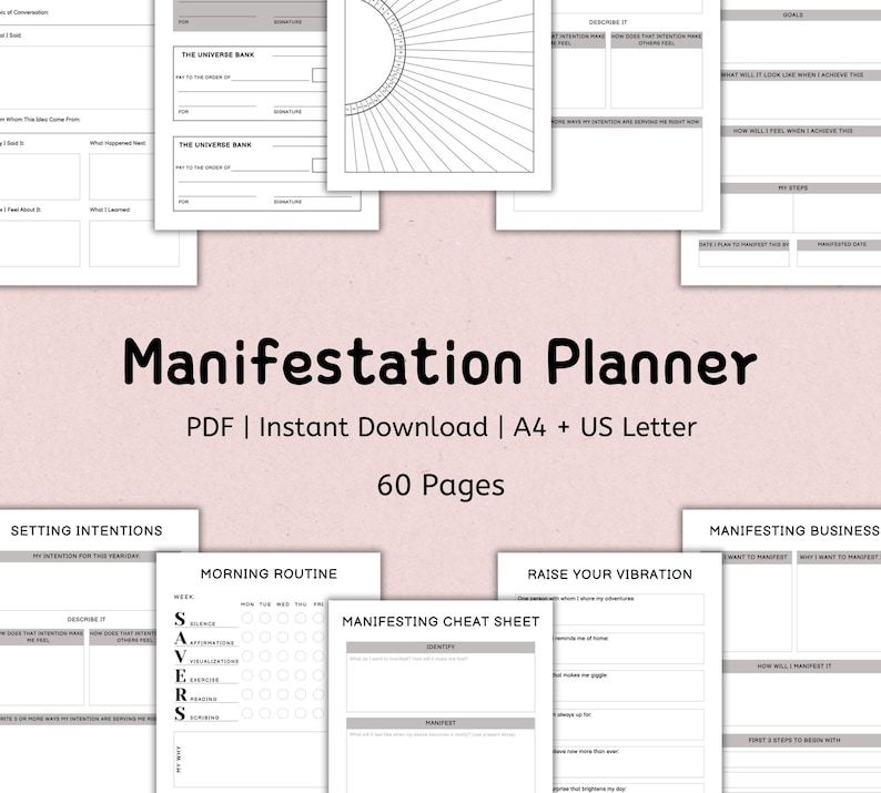 2025 Manifestation Printable Journal | Law of Attraction Workbook ...