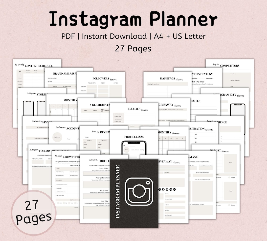 Instagram Business Printable Planner | Insta Growth Planner | IG Post ...
