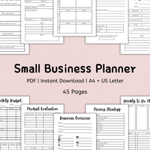 Printable Business Planner | Small Business Binder | Business Organizer ...