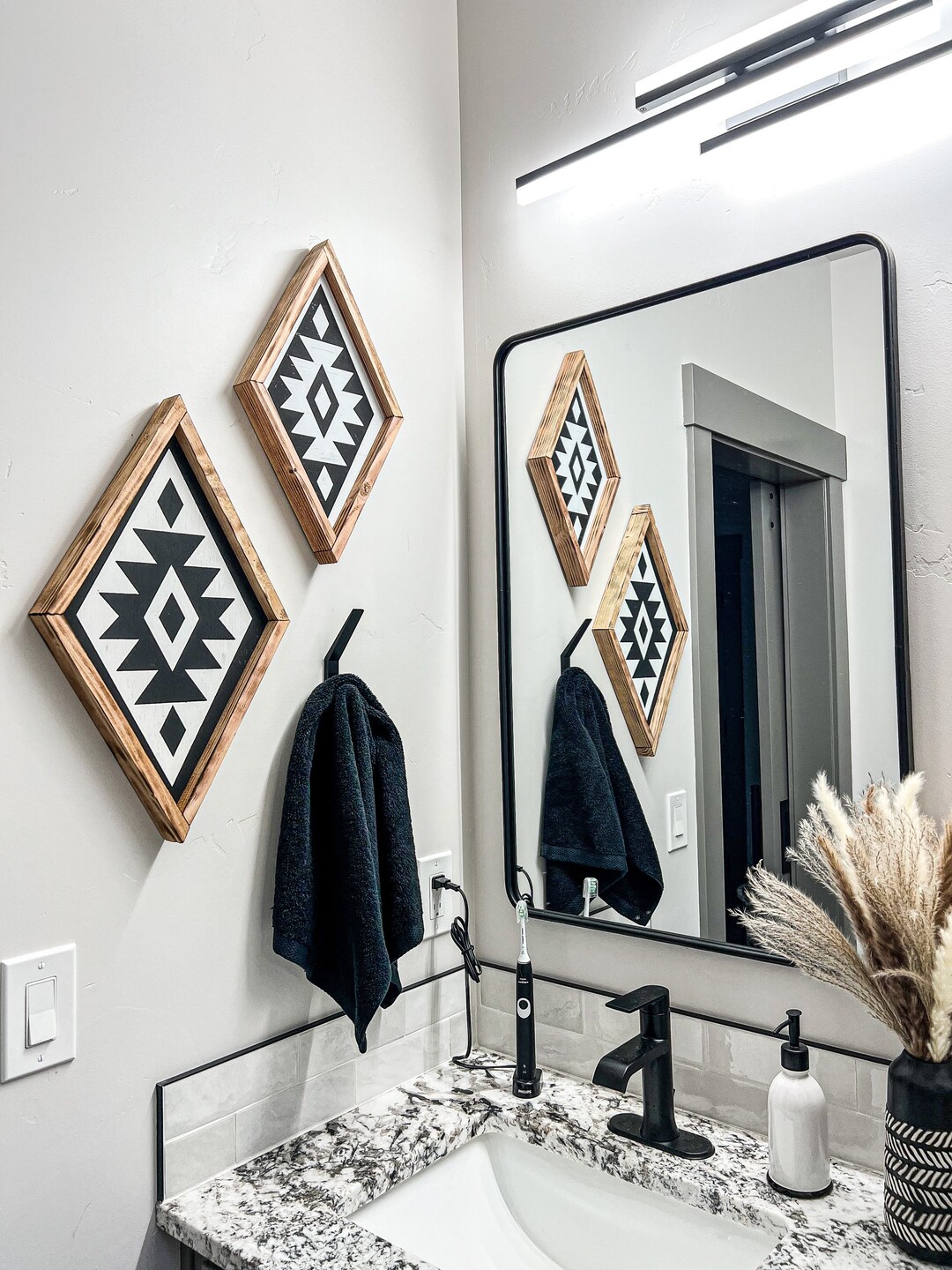 The Rio Grand Set | Boho Diamond Sign | Western Home Decor | Rustic ...