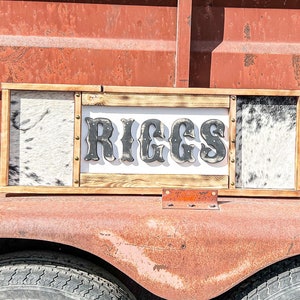 Authentic Cowhide Custom Western Sign | Western Home Decor | Cowhide ...