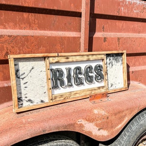 Authentic Cowhide Custom Western Sign | Western Home Decor | Cowhide ...